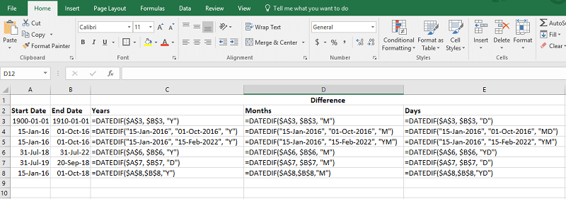 How To Calculate Excel Date Difference Using DATEDIF Function The Usual Stuff