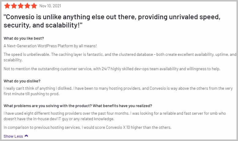 Best WordPress Hosting Convesio - Review - The Usual Stuff