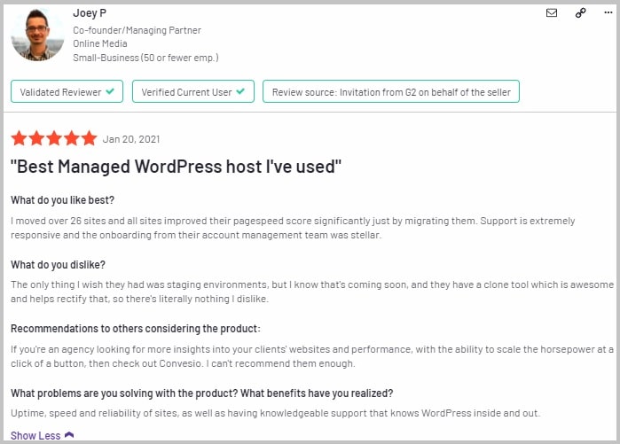 Best WordPress Hosting Convesio - Review - The Usual Stuff